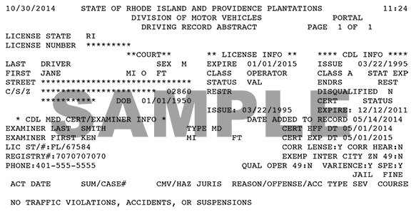 Rhode Island Dmv Driver Records